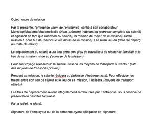 Ordre de Mission : modèle à télécharger (Mise à jour 2023)