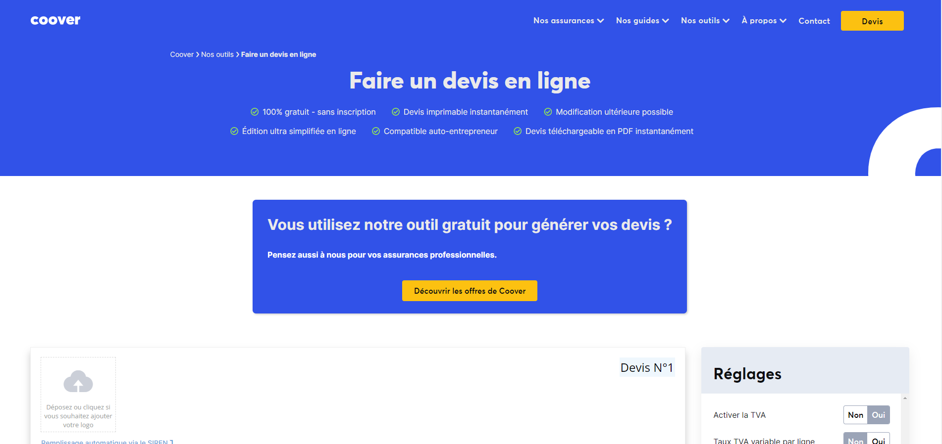 Faire un devis en ligne | Créez un devis en 30 secs