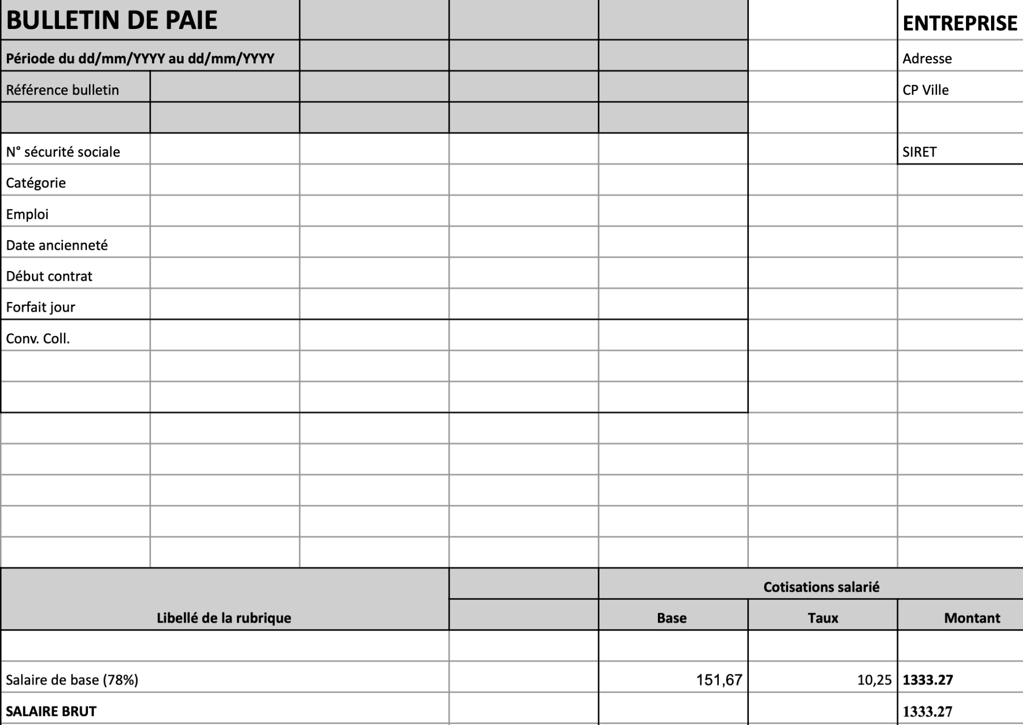 Modele Fiche De Paie Vierge Pdf | Chtoby Pomnili